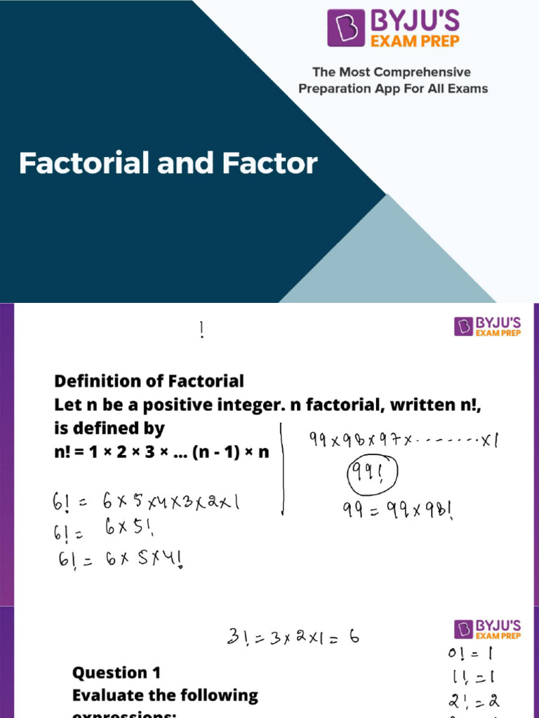Live Class Factorial and Factor Theorem | PDF