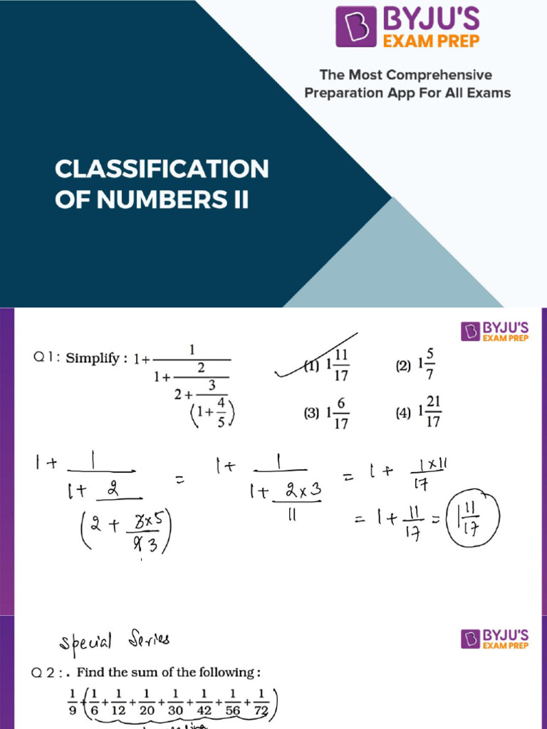 Live Class Classification of Numbers Part II | PDF