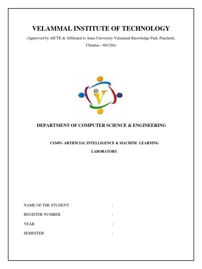 Aiml Cse Record | PDF | Receiver Operating Characteristic | Machine ...