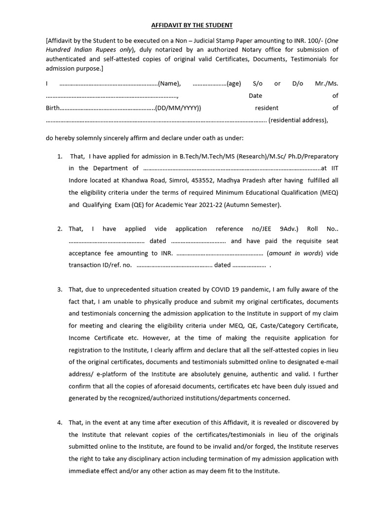 Affidavit For Submission | PDF | Affidavit | Notary Public