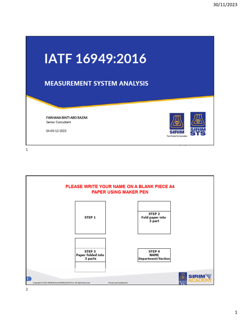 01 - Measurement System Analysis (Msa) | PDF | Accuracy And Precision ...