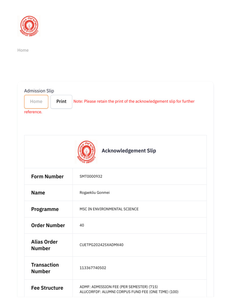 Admissions | PDF | Fee | Payments