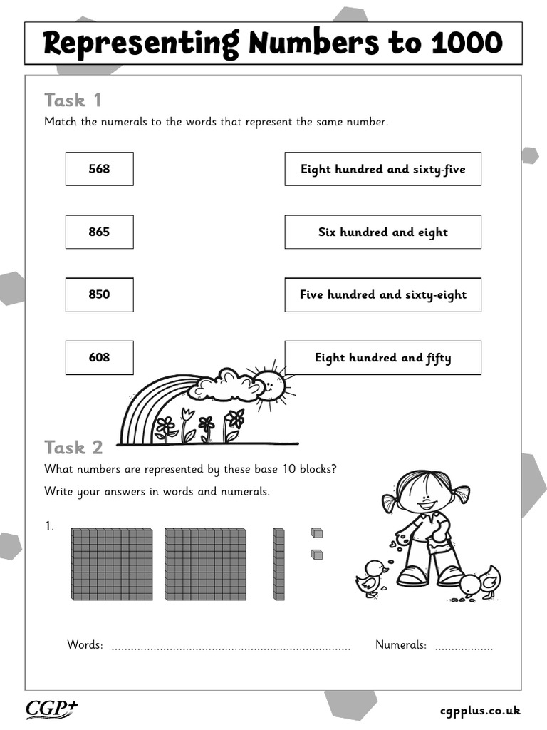 Representing Numbers to 1000 Activities | PDF | Teaching Methods ...