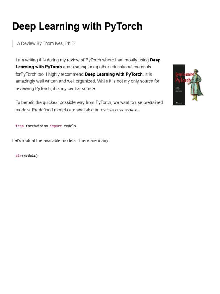 Deep Learning With PyTorch | PDF | Deep Learning | Computing