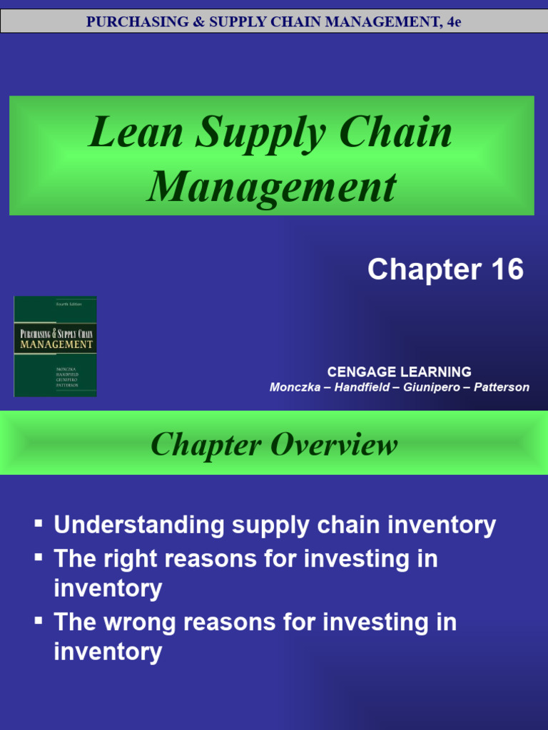 Chapter16 Lean Supply Chain Management Pdf Lean Manufacturing Supply Chain Management 