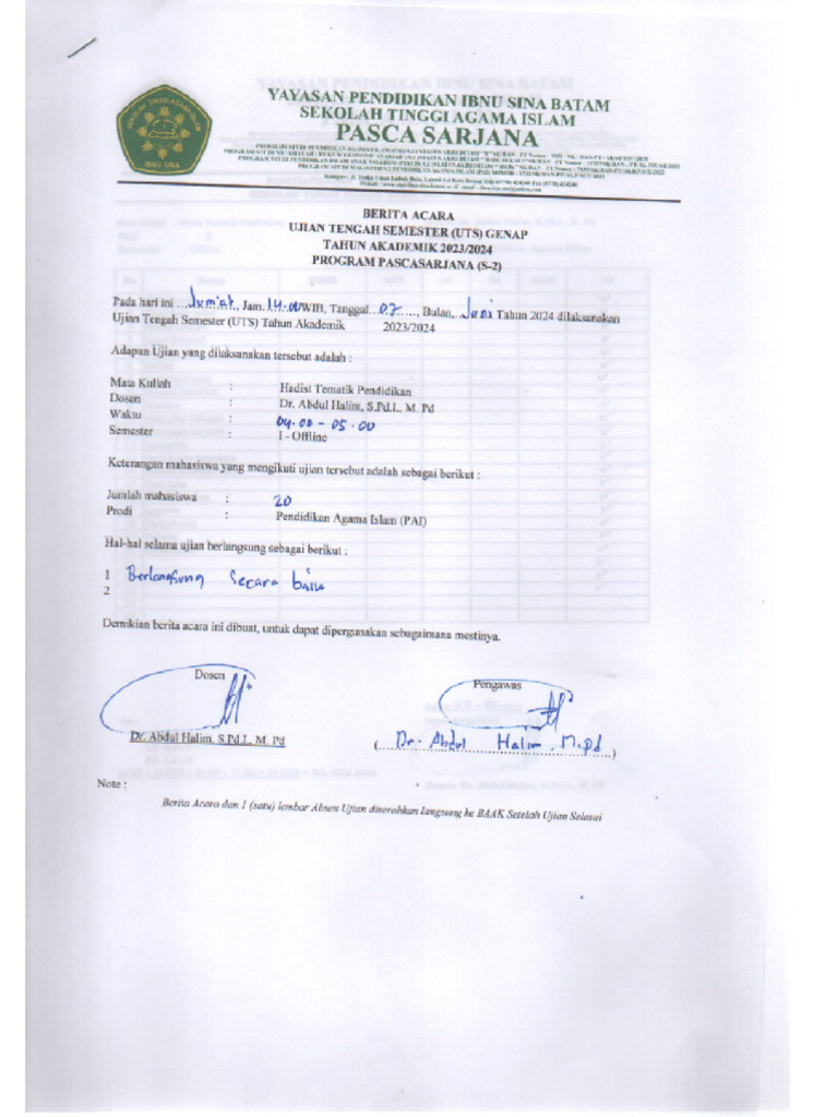 UTS-Smst-1-MK-Hadis Tematik Pendidikan | PDF