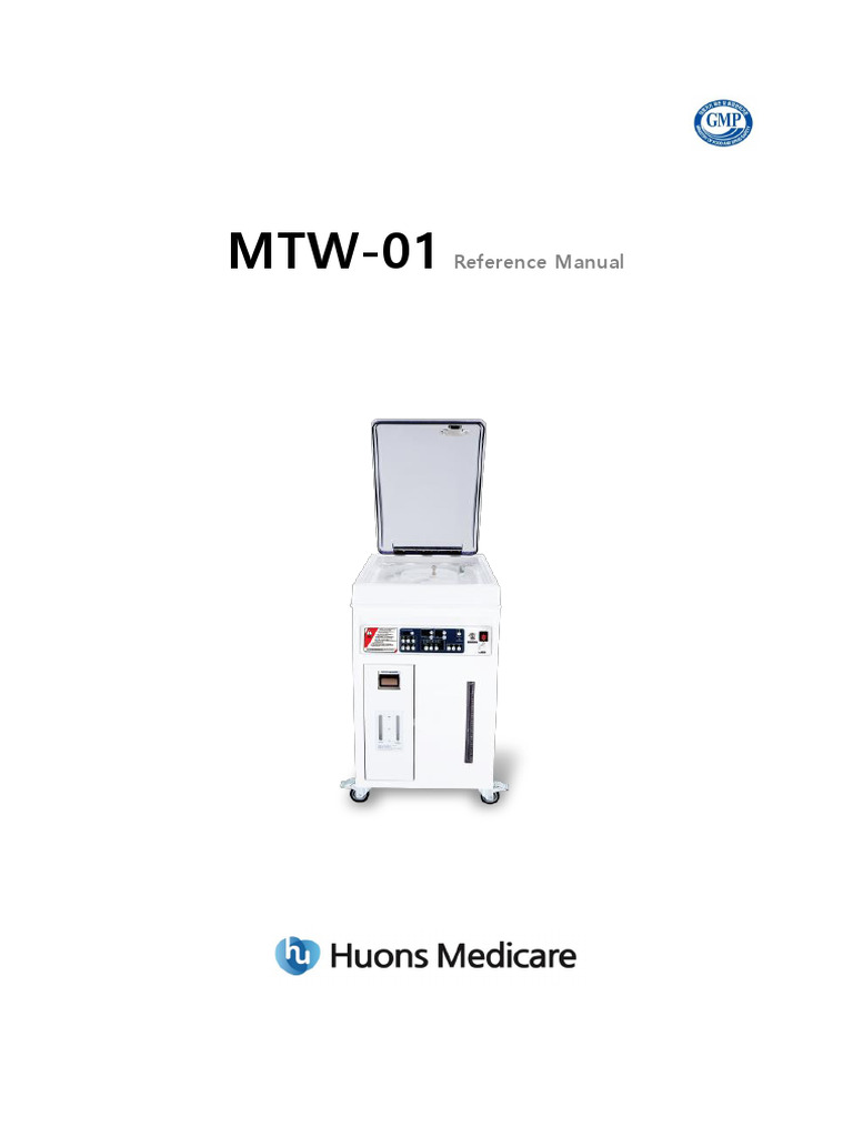 Reference Manual (MTW-01) 영 | PDF | Medical Device | Disinfectant
