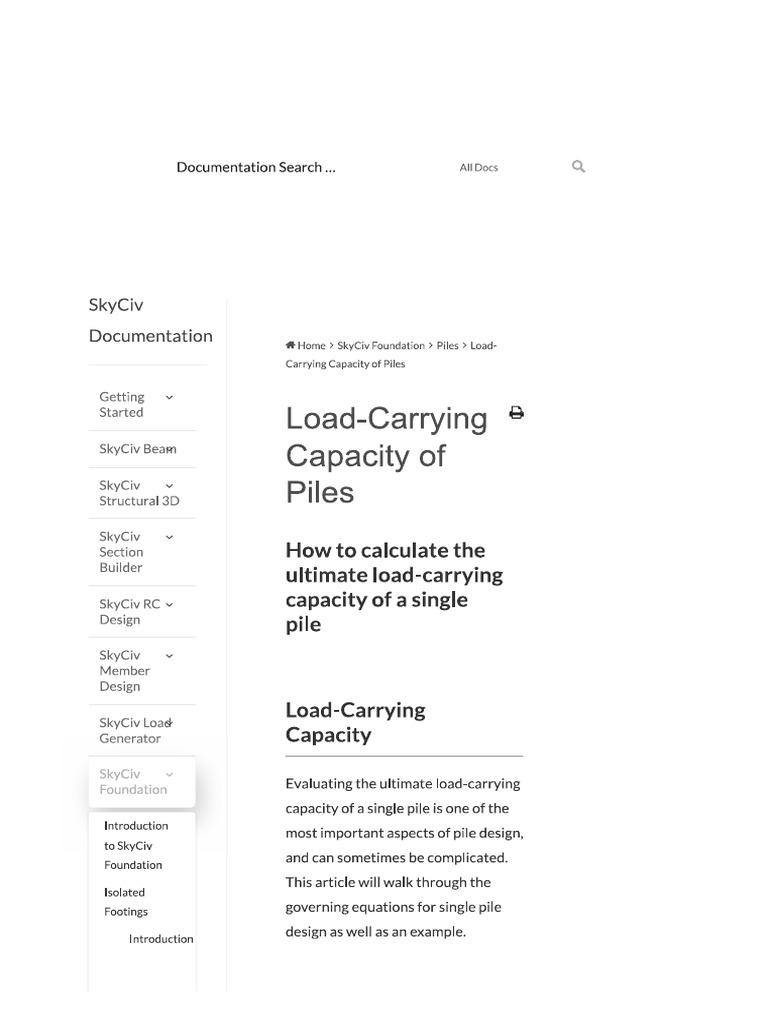 Pile Capacity Calculation | PDF