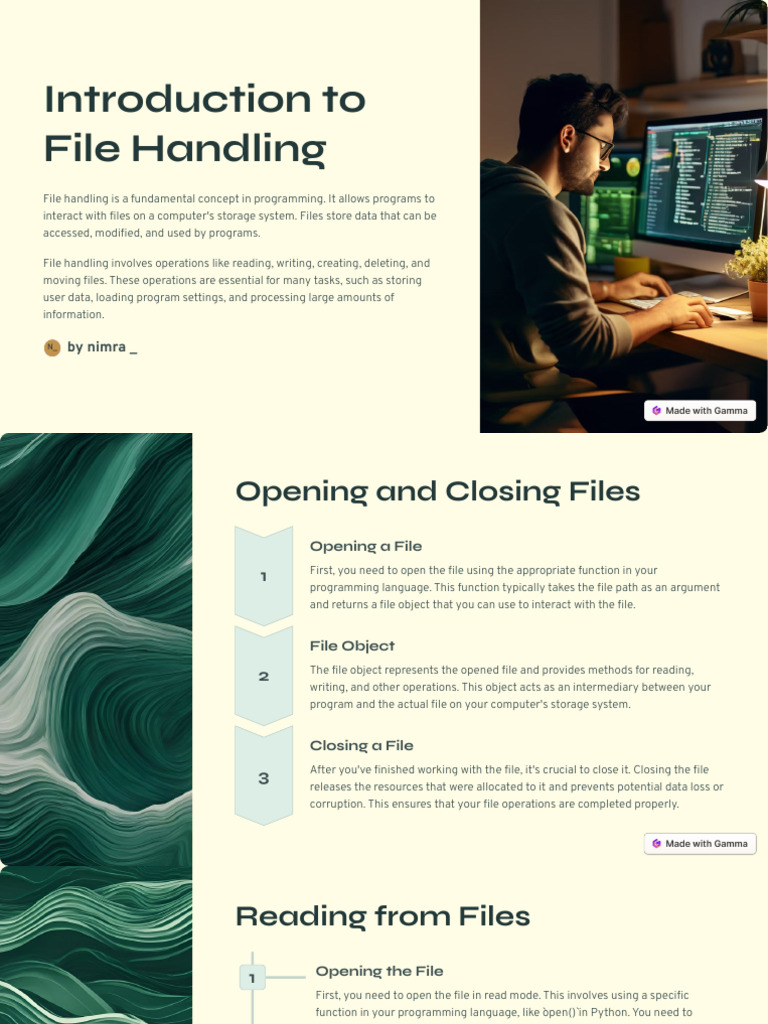 Introduction To File Handling | PDF | Computer File | Directory (Computing)