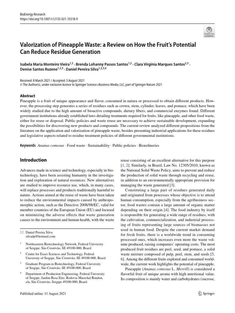Pineapple Waste Valorization Review | PDF | Waste | Waste Management