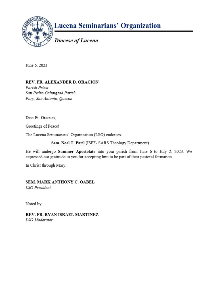 Second Collection Letter | PDF | Seminary | Mary, Mother Of Jesus