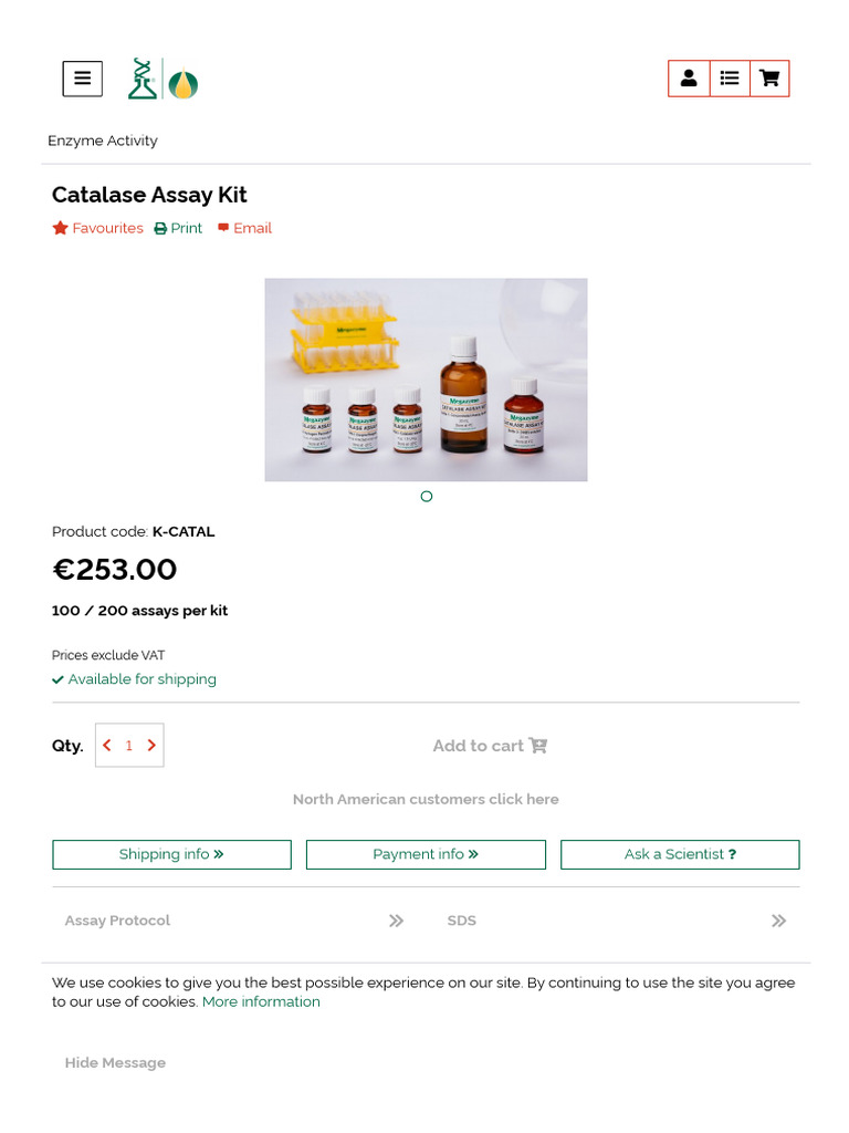 Catalase Assay Kit - Megazyme | PDF | Enzyme Assay | Assay