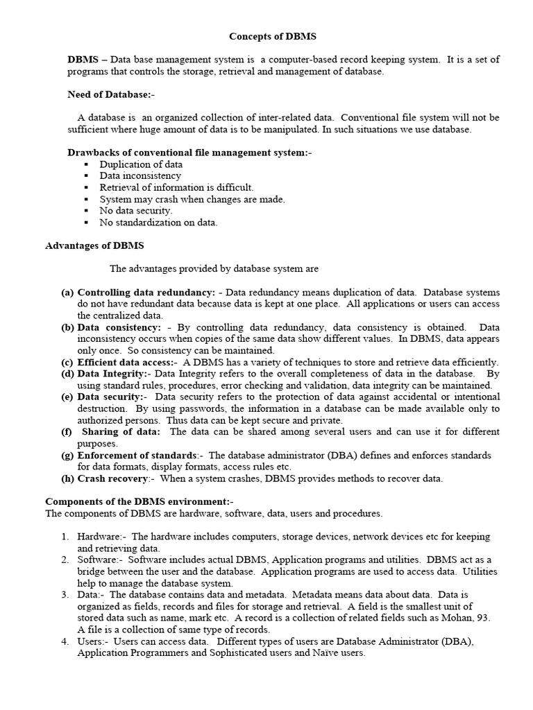 DBMS | PDF | Databases | Relational Database