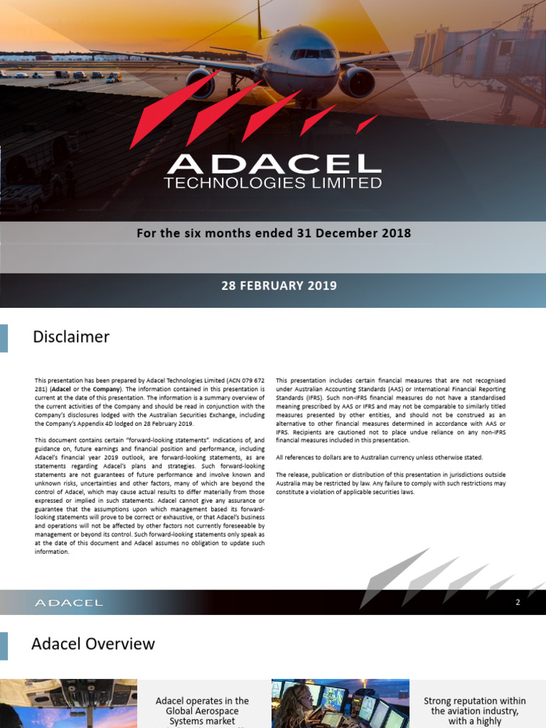 Adacel FY2019 Presentation | PDF | Air Traffic Control | Aviation