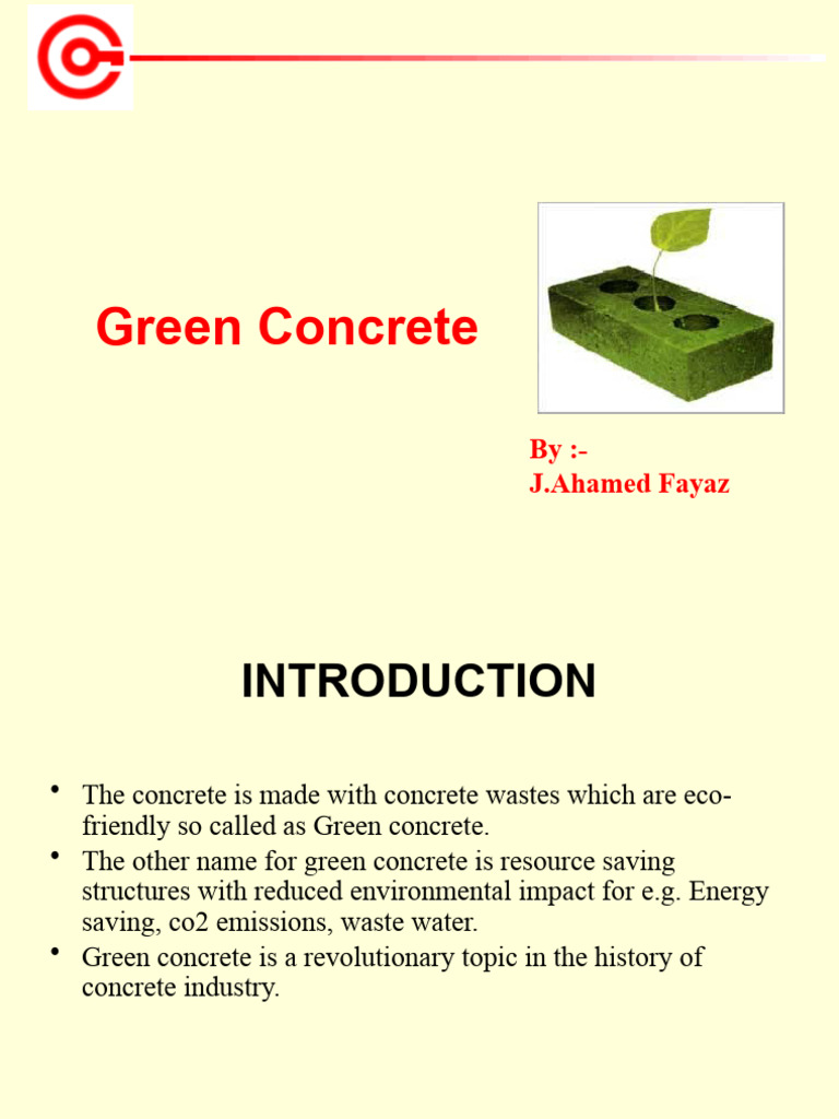 civil Green Concrete ppt | Download Free PDF | Concrete | Cement