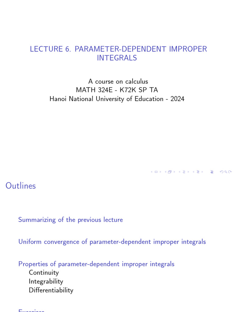 Calculus: Improper Integrals Lecture | PDF | Integral | Continuous Function