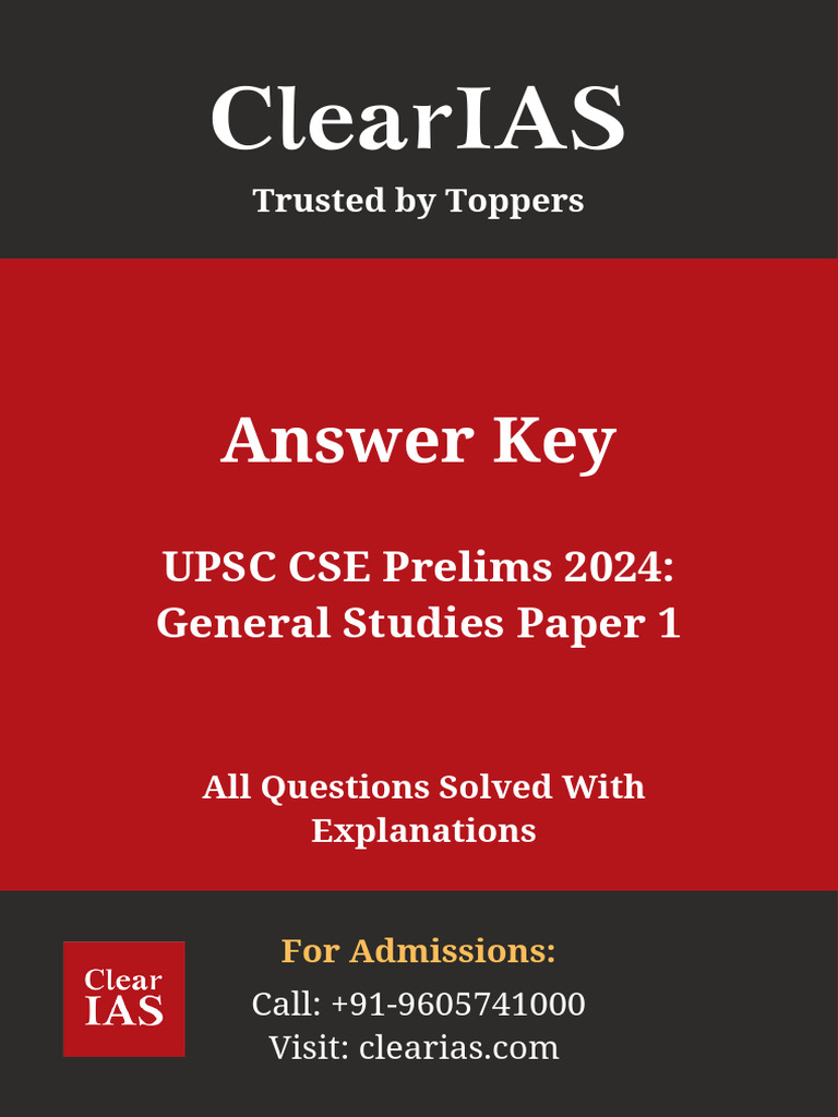 UPSC Prelims 2024 GS Answer Key ClearIAS V2 | PDF | Greenhouse Effect ...