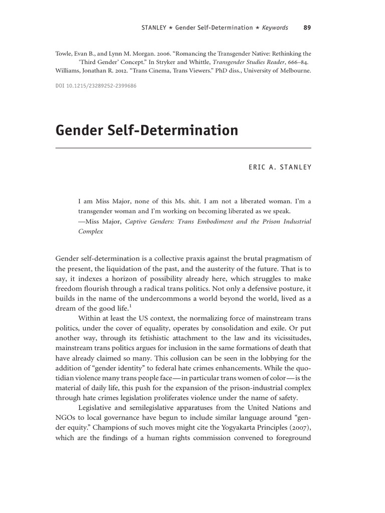 Gender Self-Determination | PDF | LGBTQIA+ Studies | Transgender