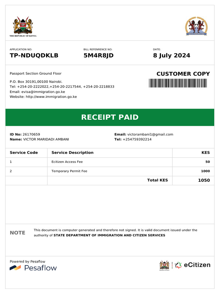 TP-NDUQDKLB-IMMIGRATION RECEIPT | PDF | International Law | Government ...