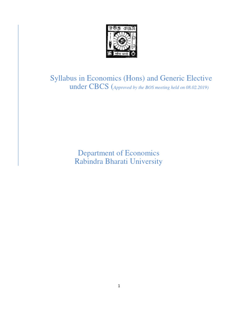 Economics Syllabus For Cbcs Curriculum Pdf Monopoly Elasticity