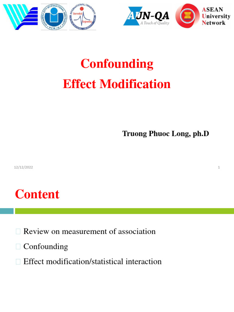 Confounding and Effect Modification | PDF | Relative Risk | Confounding
