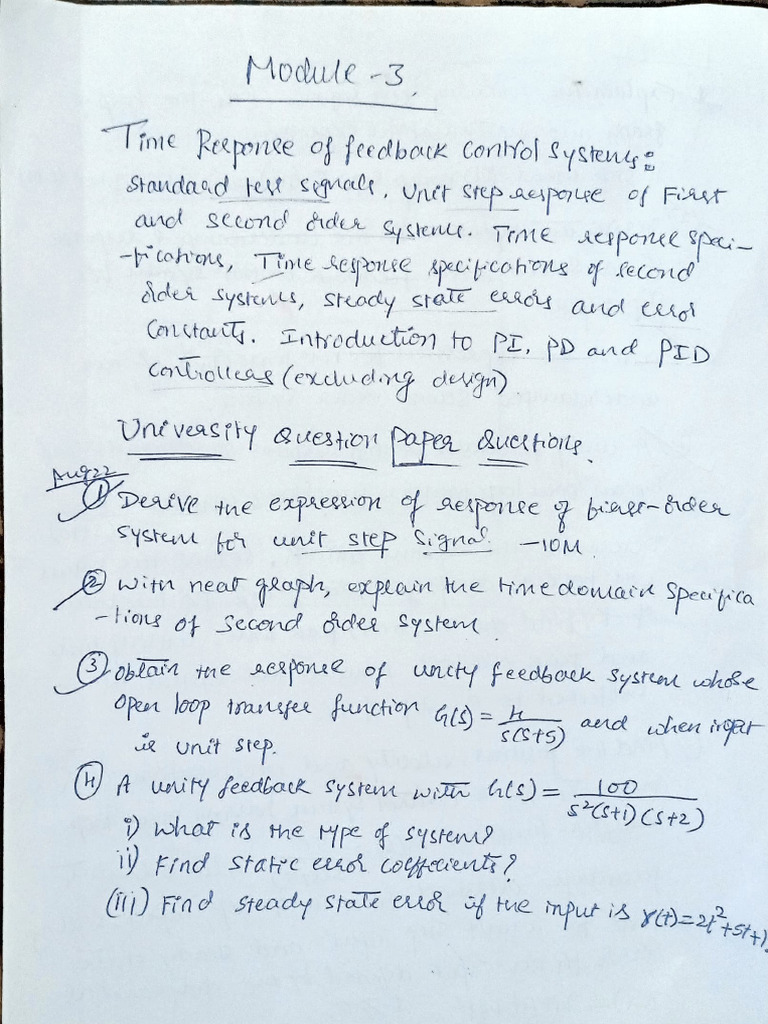 Module 3 Complete Notes-Control Systems | PDF Module 3 Complete Notes-Control Systems | PDF