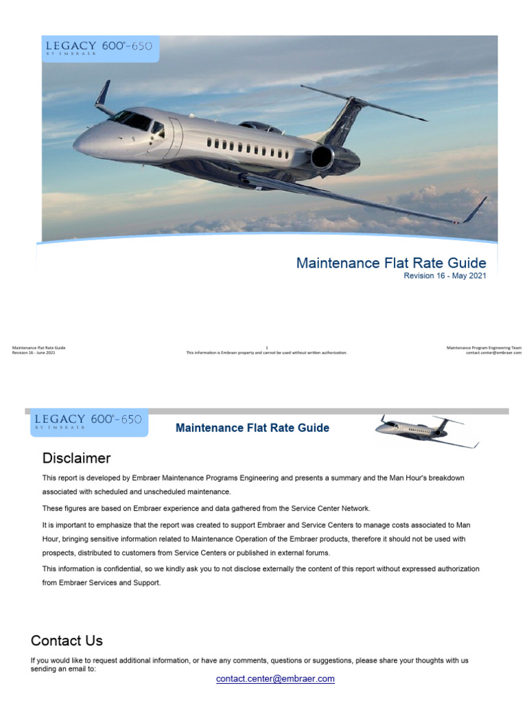 L600-650 - Maintenance Flat Rate Guide - Rev16 | PDF