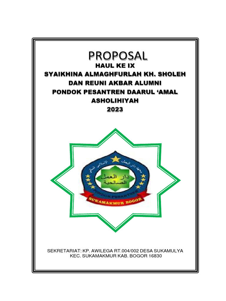 Proposal Haul IX KH. Sholeh 2023 | PDF