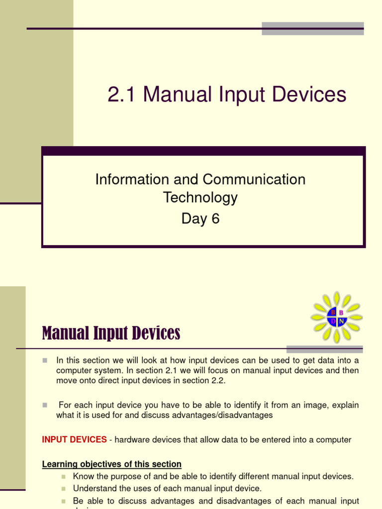 Day 006 - Manual Input Devices | PDF | Image Scanner | Computer Keyboard