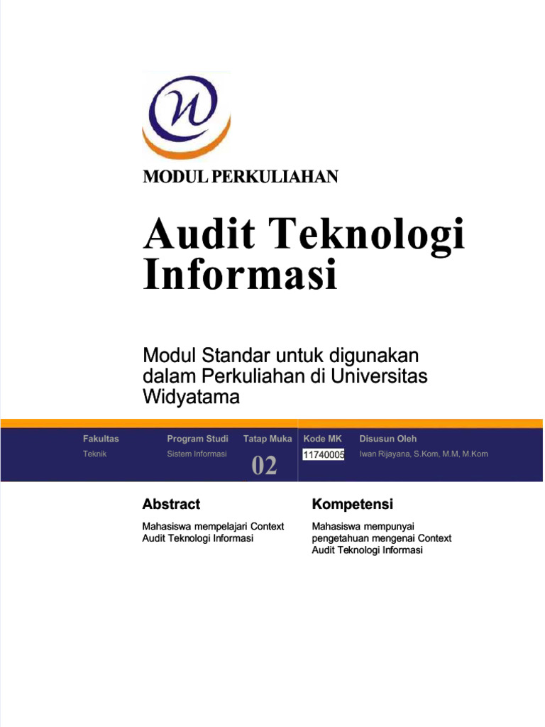 PDF Modul 2 Audit Teknologi Informasi Compress | PDF
