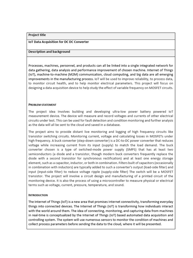 Project Initialisation-Template | PDF | Internet Of Things | Electronic ...