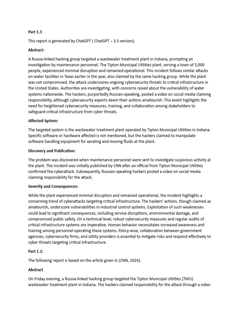 FIT - 1047 - Part 1 - Report - Assignment - 4 | PDF | Security | Computer Security