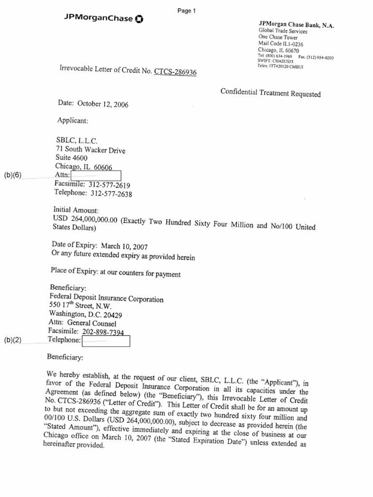 2006 Letter of Credit | PDF