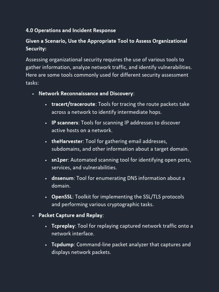 4.0 Operations and Incident Response | PDF | Security | Computer Security
