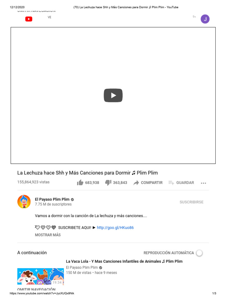 La Lechuza Hace SHH y Más Canciones para Dormir Plim Plim - YouTube ...