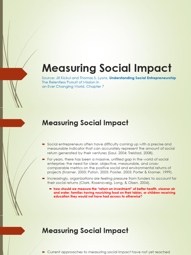 Measuring Social Impact | PDF | Internal Rate Of Return | Net Present Value