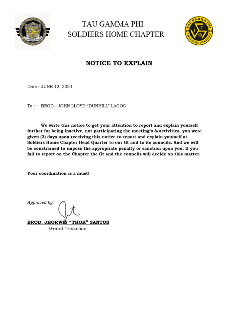 Notice to Inactive Member | PDF