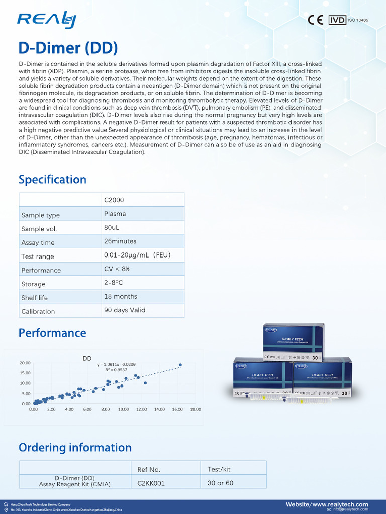 D-Dimer Assay Specifications and Uses | PDF