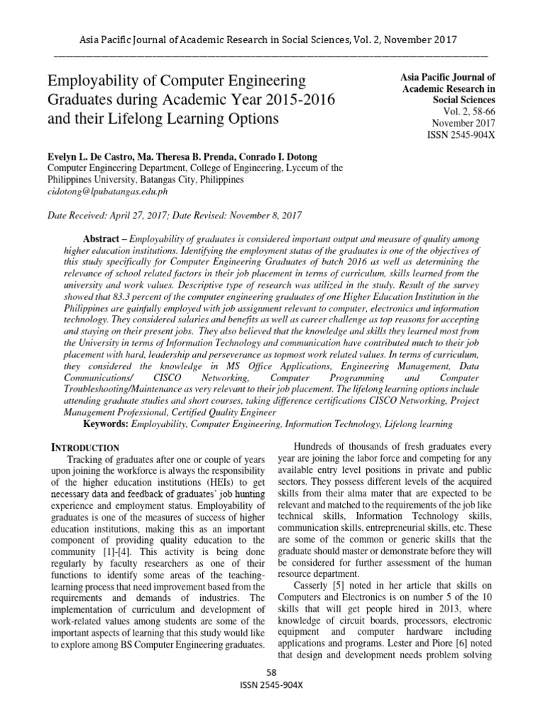 3 - Employability of Computer Engineering | PDF | Survey Methodology | Engineering