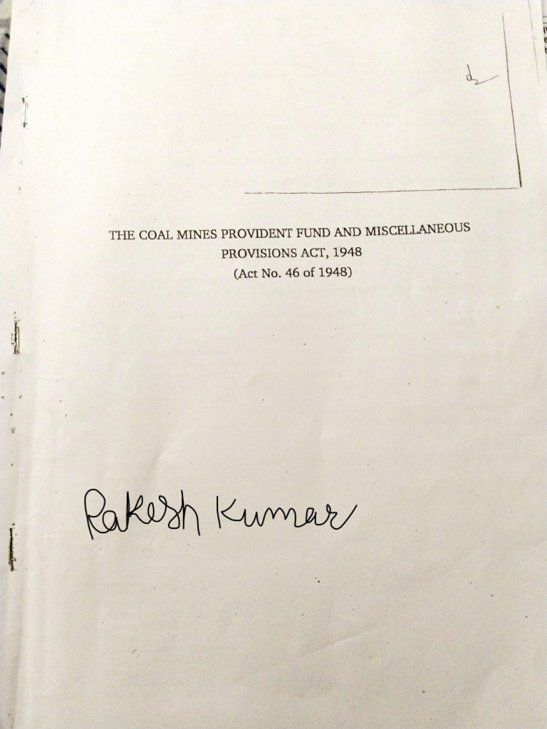 The CMPF & MP Act 1948 | PDF | Cost Of Living | Pension