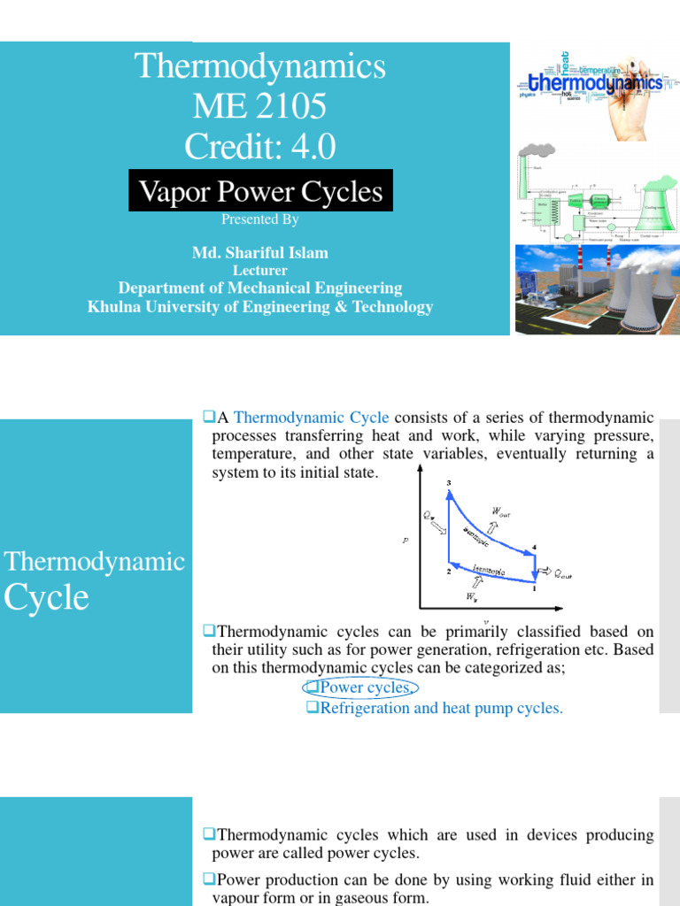 _4. Vapor Power Cycle | PDF | Steam | Cogeneration