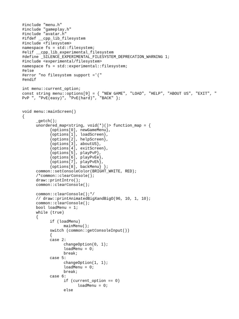 #Include Menu.h | PDF | Computer Programming | Computing