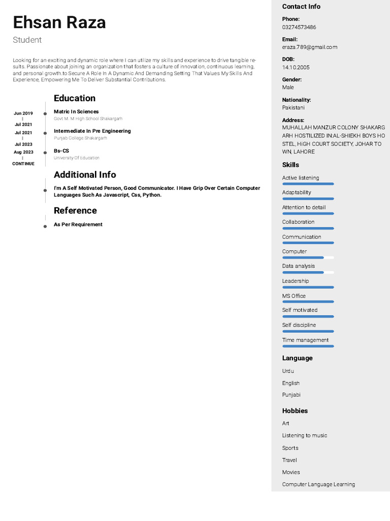 Ehsan Resume 178 | PDF