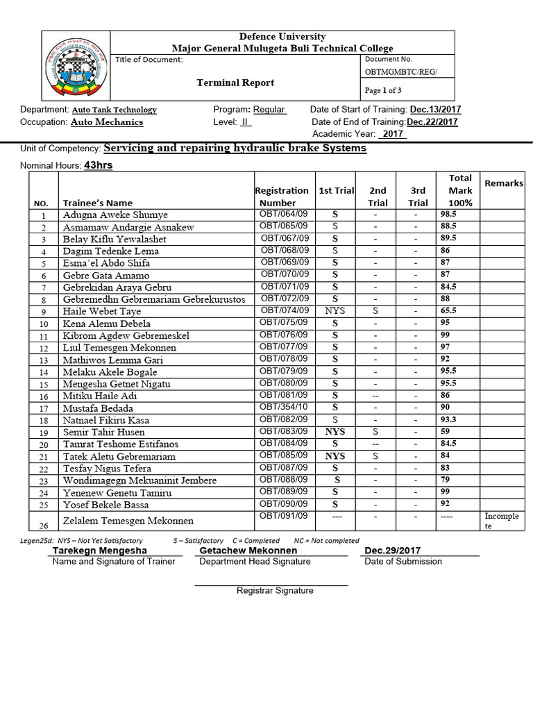 BRAKE MARK Mechanics L II | PDF