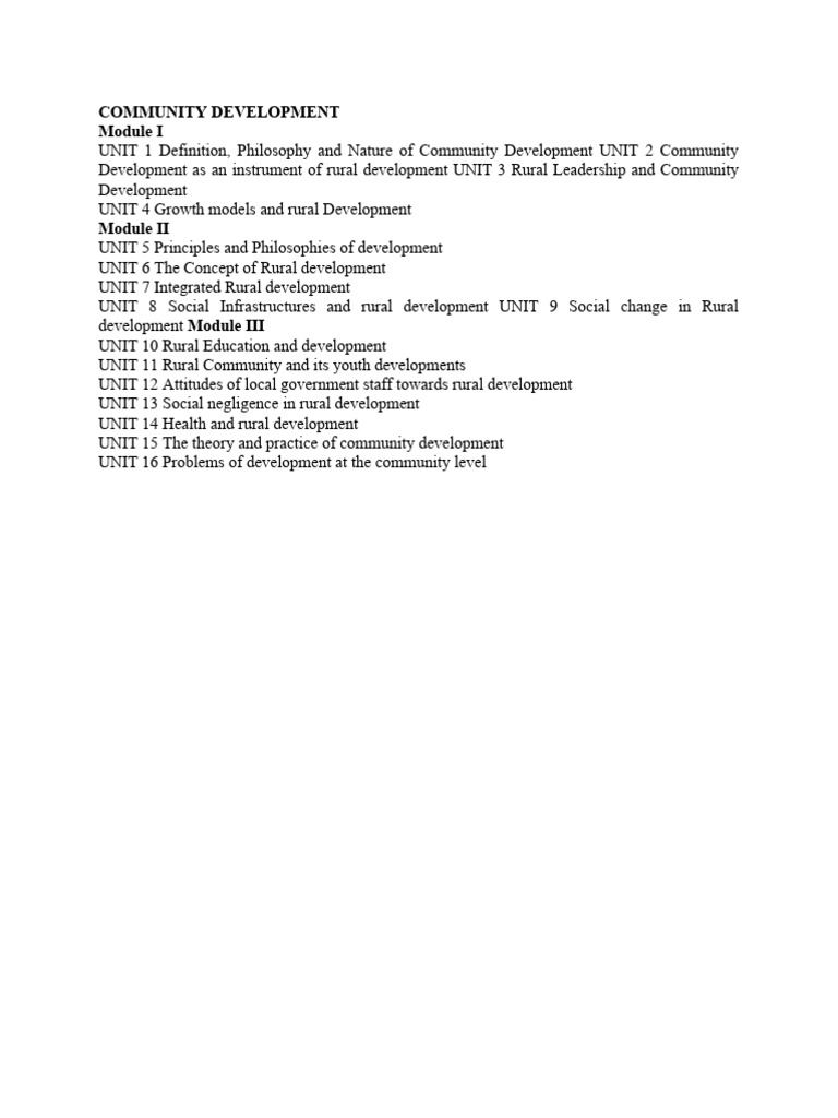 Community Development Modules | PDF | Economic Growth | Leadership