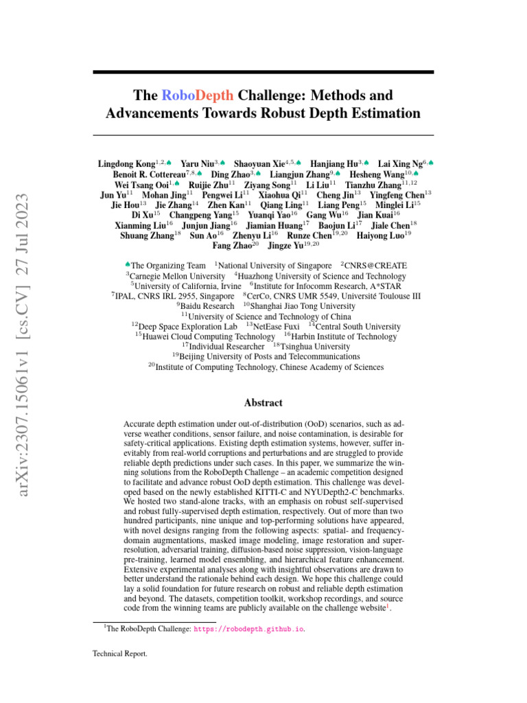 The Challenge: Methods and Advancements Towards Robust Depth Estimation ...