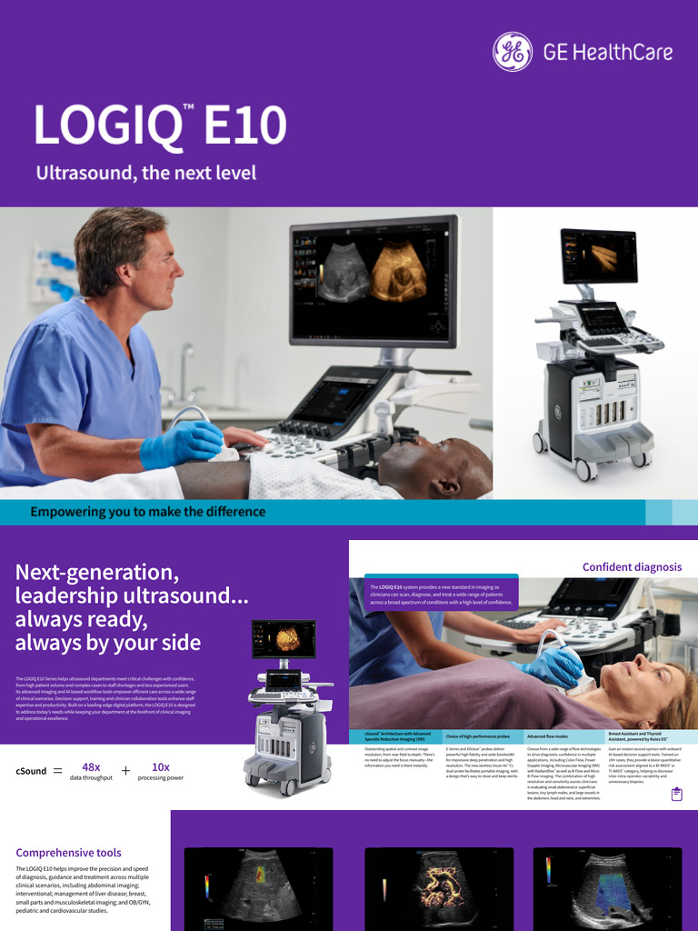 Brochure Logiq E10 r4 Giu jb27647xx | PDF | Medical Ultrasound | Medical Imaging