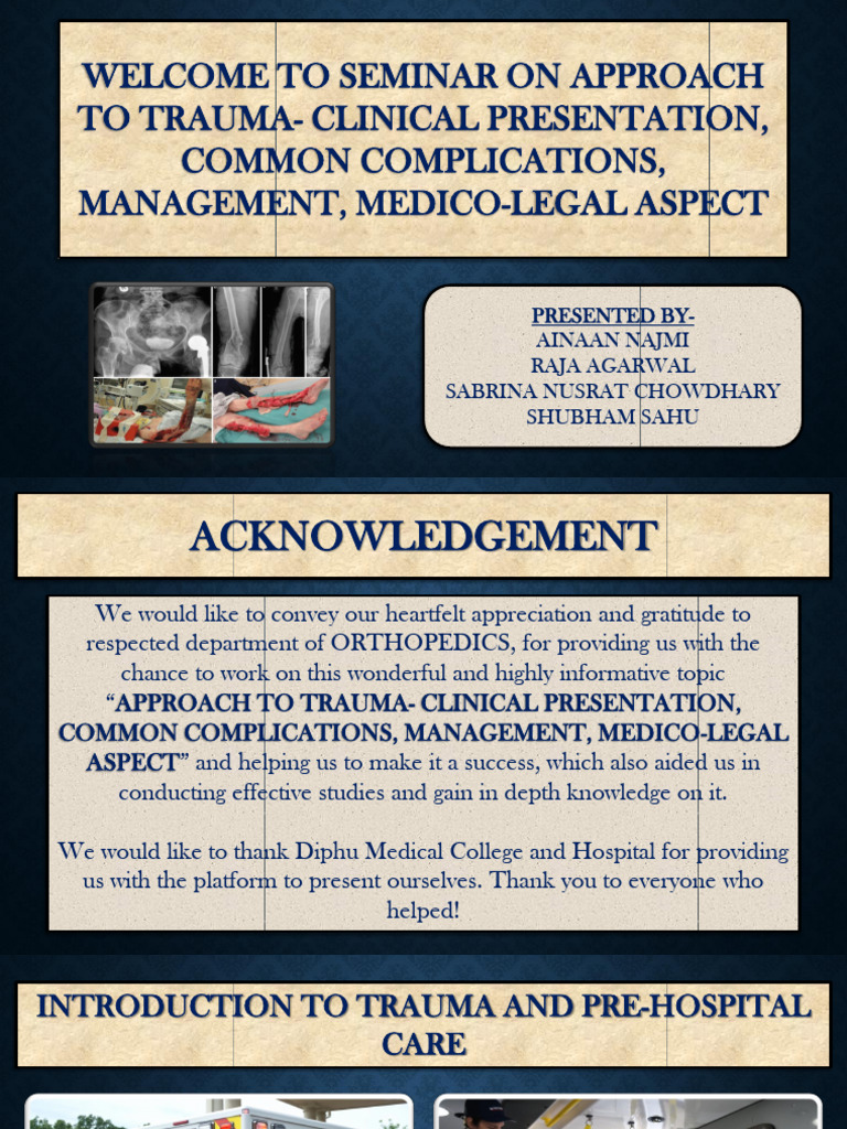 Ortho Seminar | PDF | Major Trauma | Spinal Cord Injury