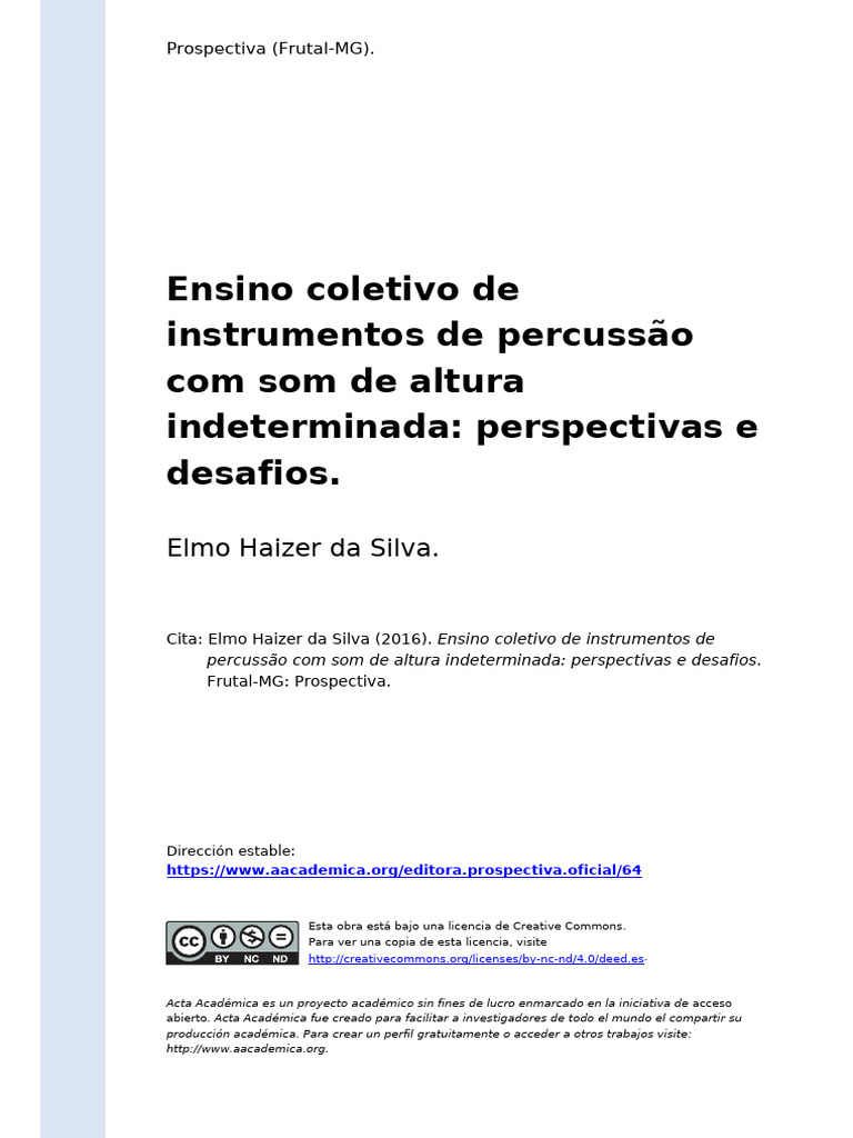 Elmo Haizer Da Silva (2016) - Ensino Coletivo de Instrumentos de ...