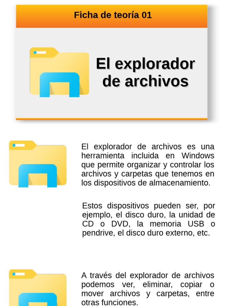 Ficha de Teoría 001 - El Explorador de Archivos | PDF | Archivo de computadora | Informática